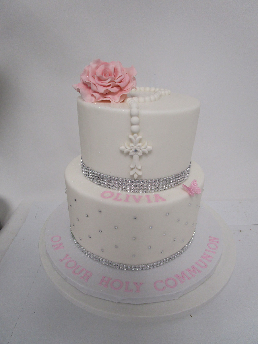 Baptism Cakes With Rosary